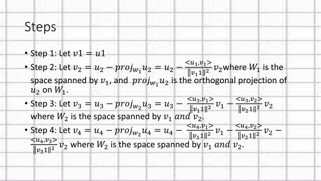 Gram Schmidt Process Ppt 