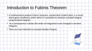 Double integral over rectangles, Fubinis theorem, properties of double integral | PPT