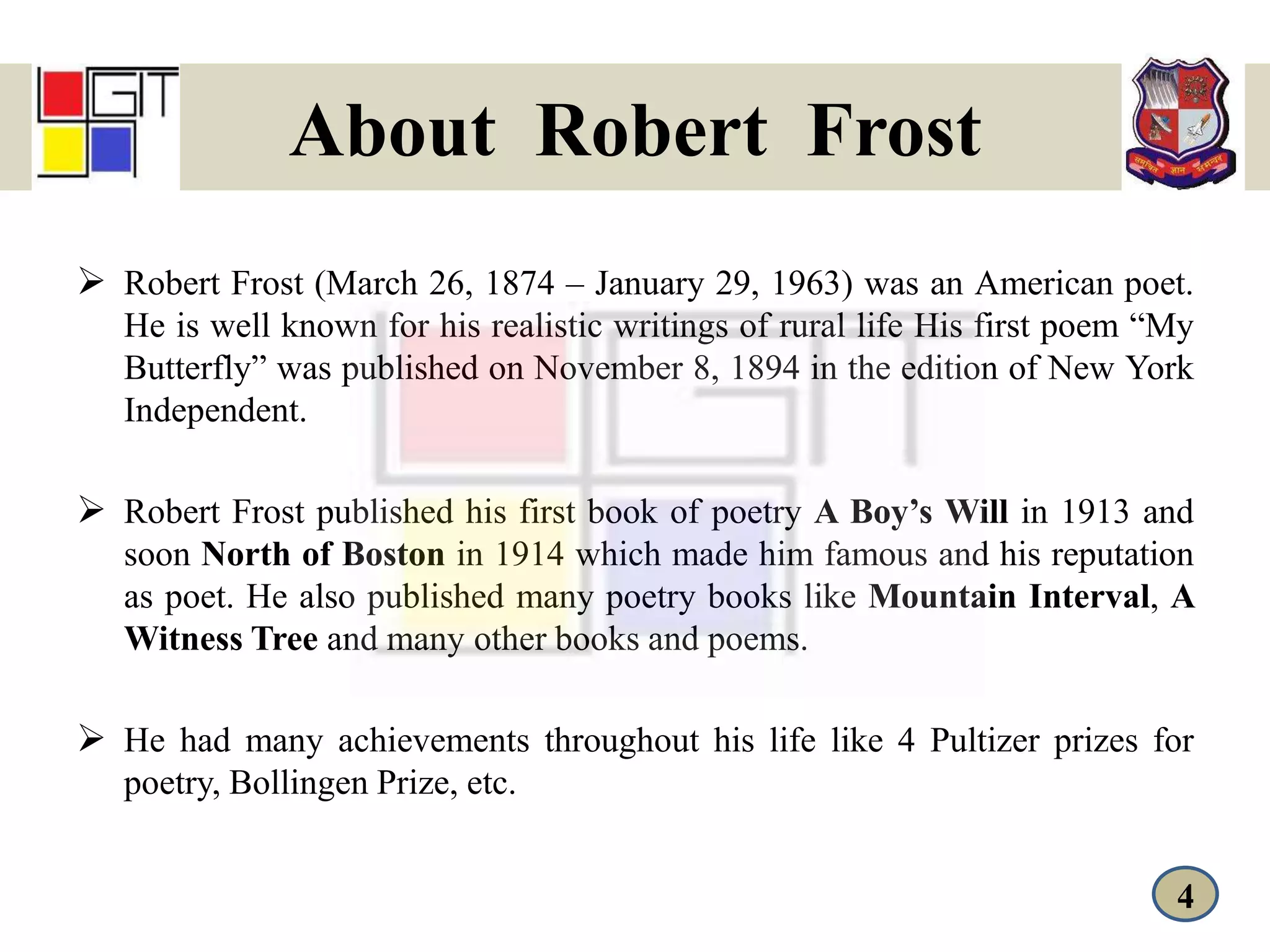 The Road Not Taken by Robert Frost | PPTX