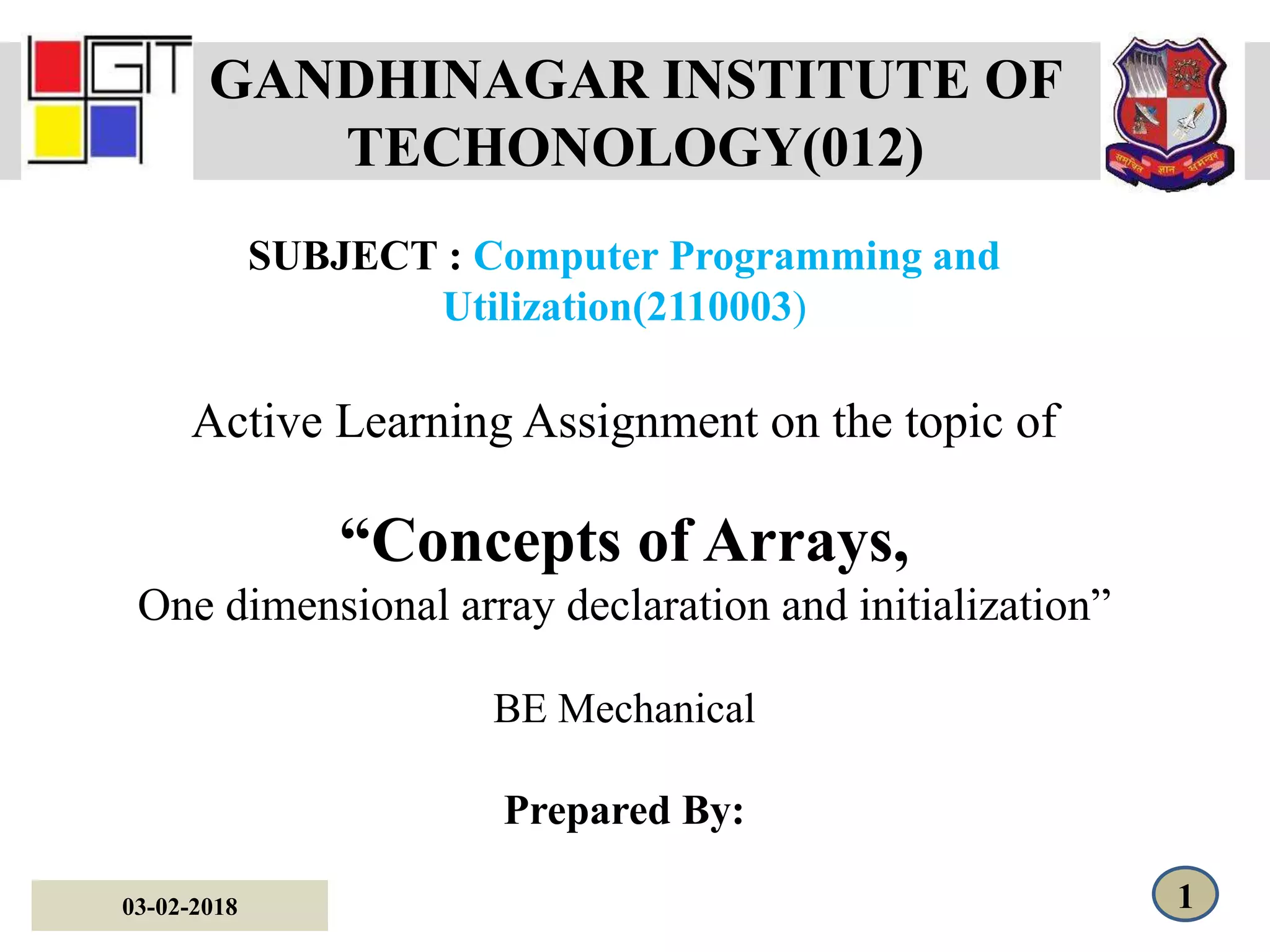 Concepts of Arrays | PPT