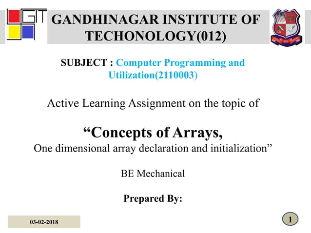 Concepts of Arrays | PPT