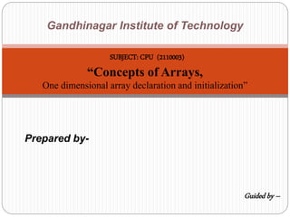 Concepts of Arrays | PPT