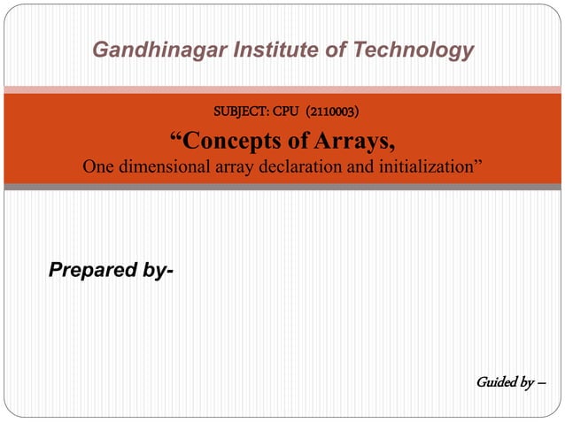 Concepts of Arrays | PPT