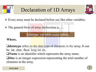 Concepts of Arrays | PPT
