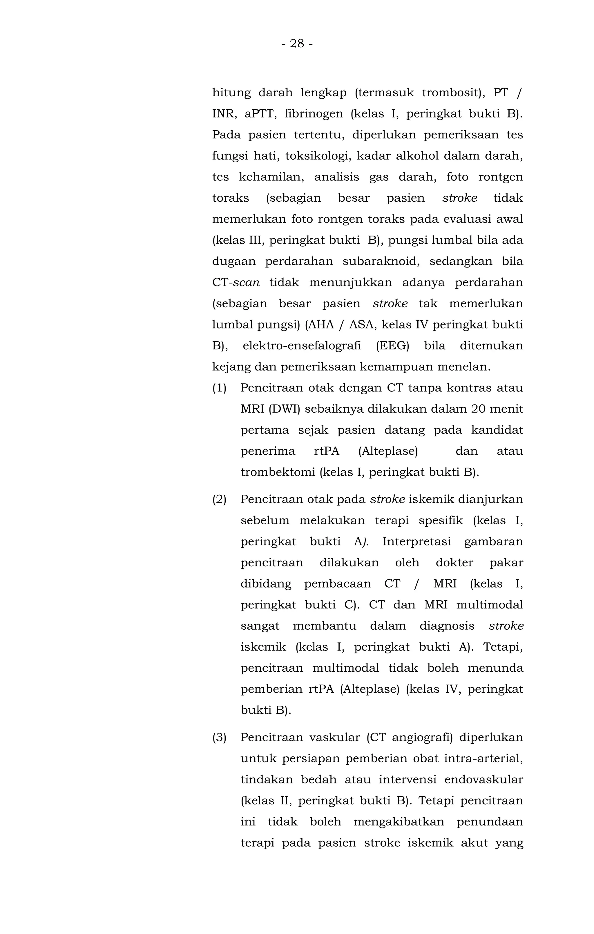 tatalaksana stroke - Panduan Pedoman kemenkes | PDF