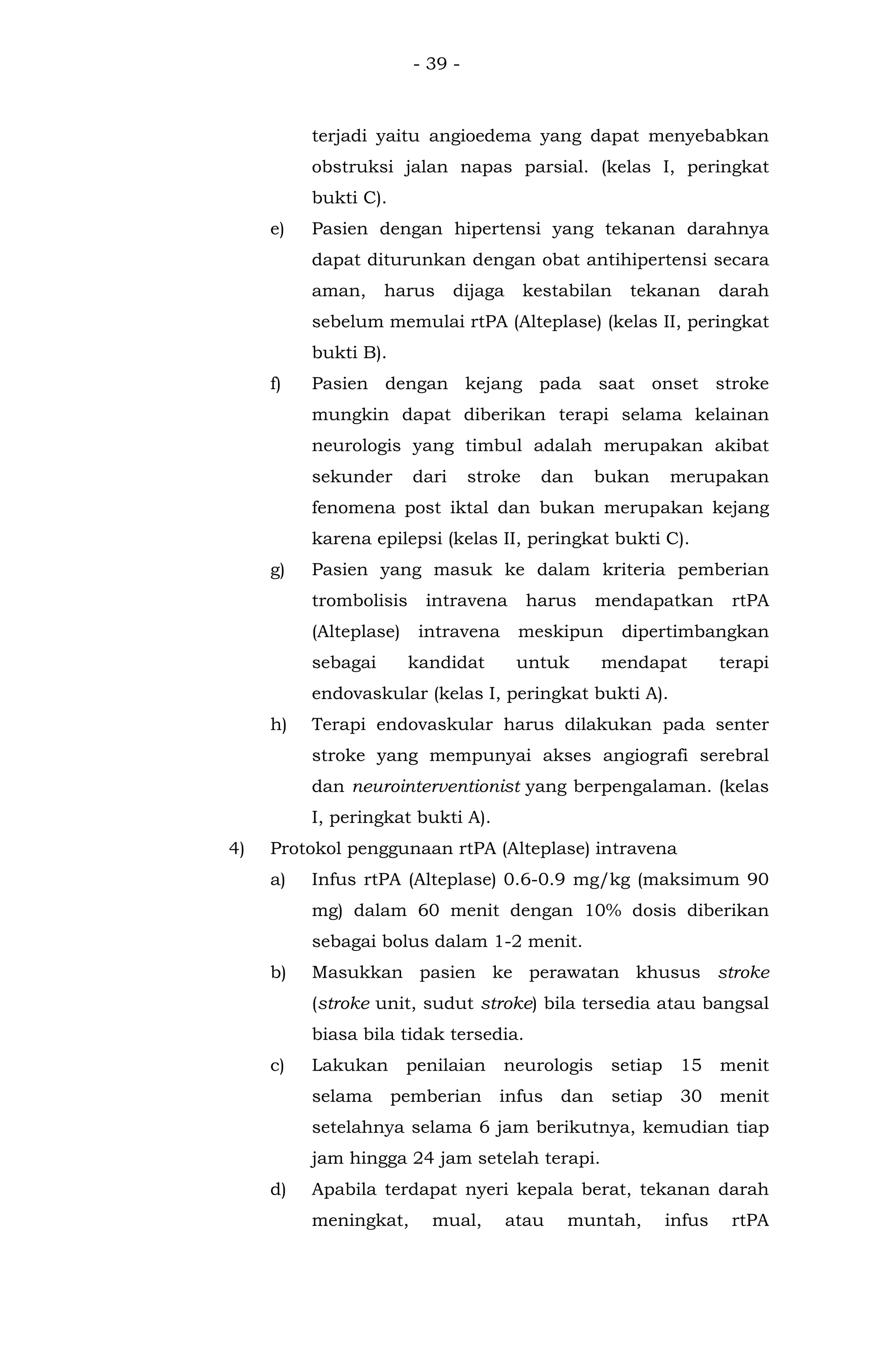 tatalaksana stroke - Panduan Pedoman kemenkes | PDF