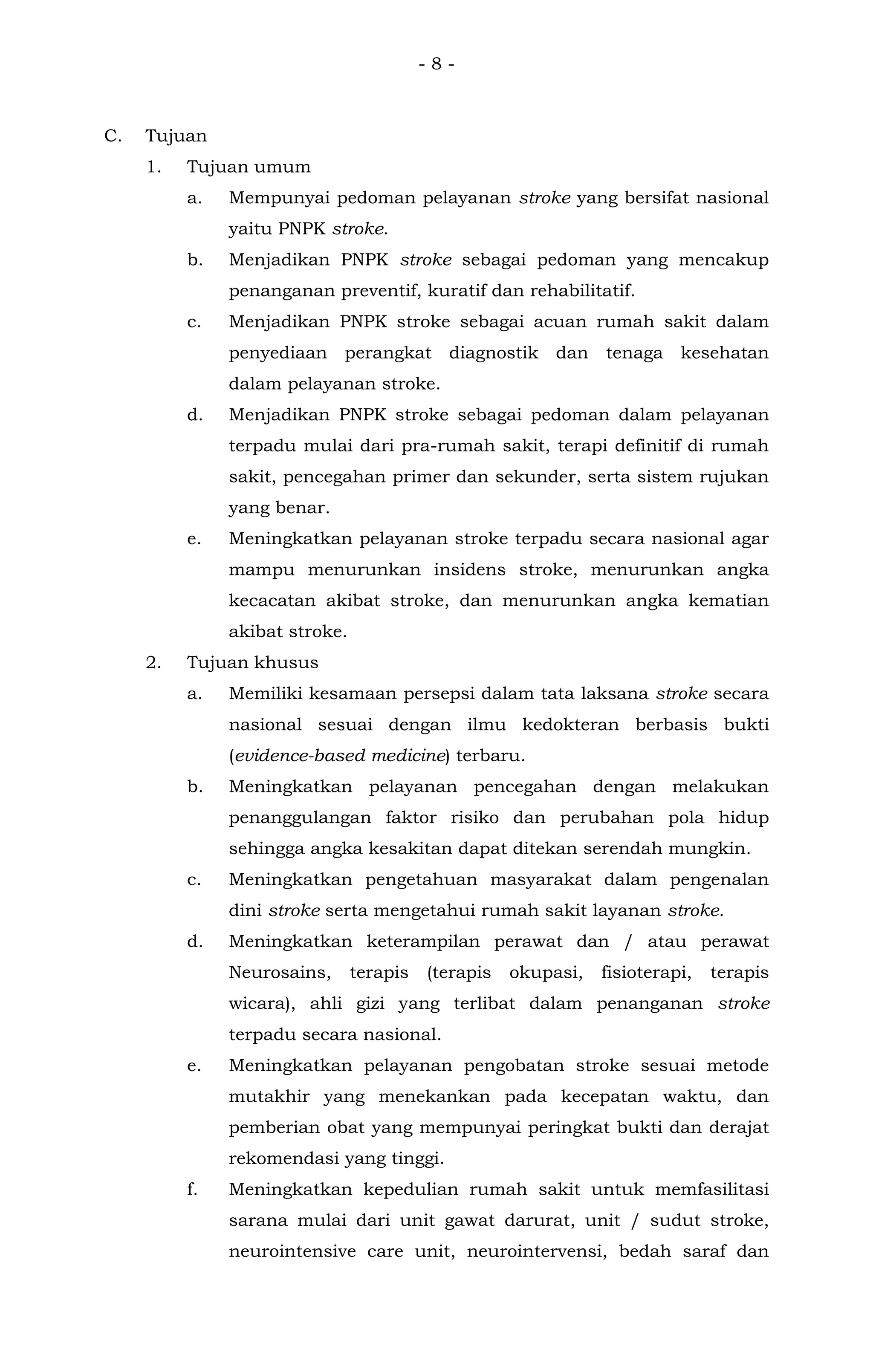 tatalaksana stroke - Panduan Pedoman kemenkes | PDF