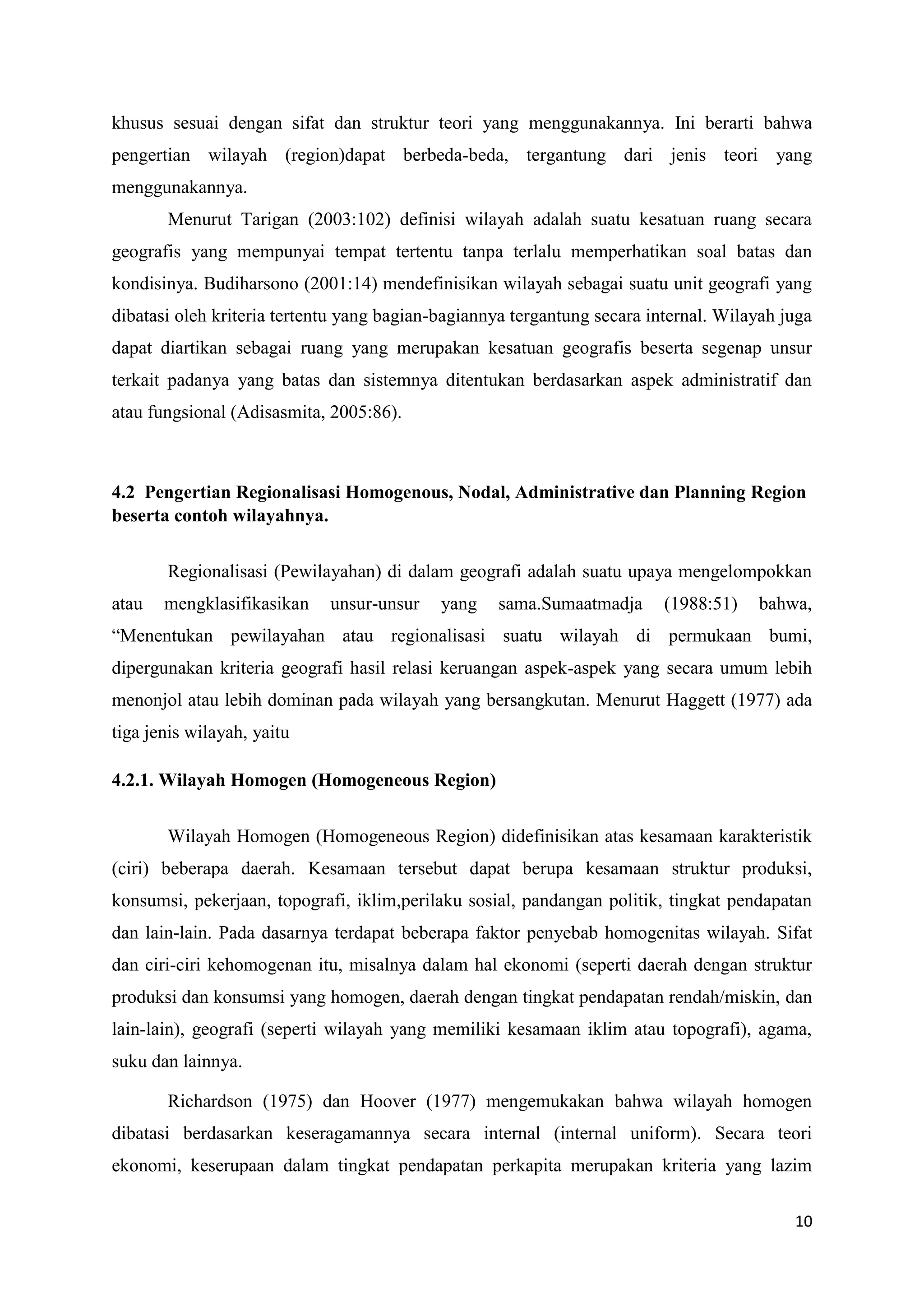 konsep region dan aplikasi regionalisasi | PDF