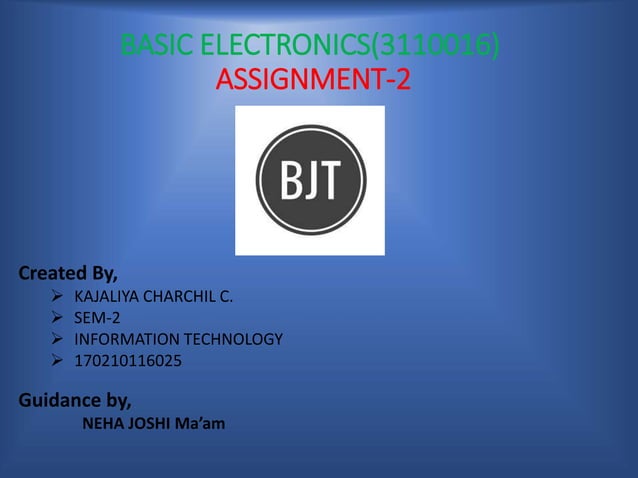 BJT & ITS BIASING | PPTX