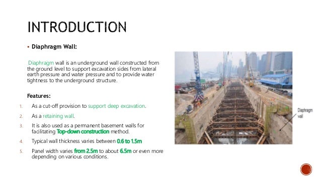 Diaphragm Wall Construction Method