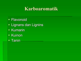 Kimias bahan alam flavonoid kumarin tanin | PPT