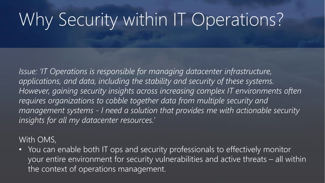 Azure Operation Management Suite - security and compliance | PPT