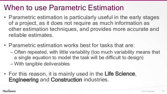 Parametric Estimation in a nutshell