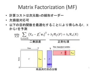 第3回関西NIPS読み会：Temporal Regularized Matrix Factorization for High dimensional Time Series ...