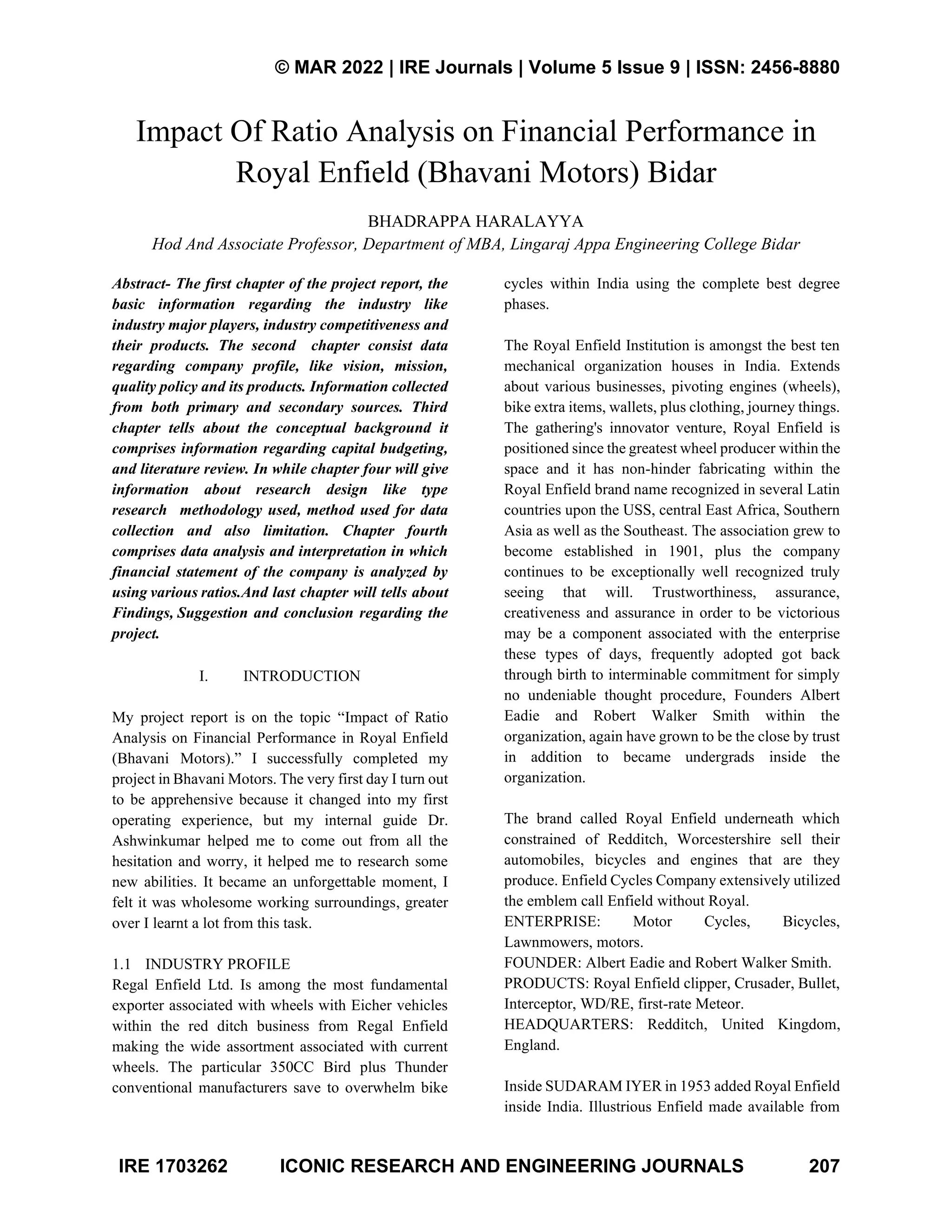 1703262 PAPER Impact of Ratio Analysis on Financial Performance in ...