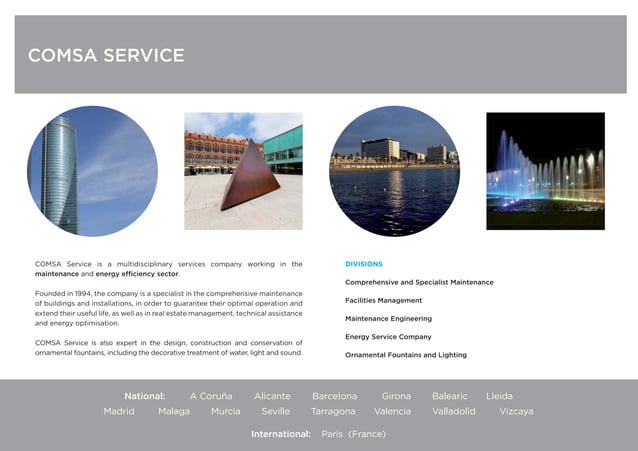 COMSA Service's brochure (anglès) | PDF