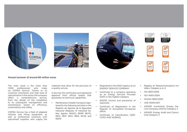 COMSA Service's brochure (anglès) | PDF