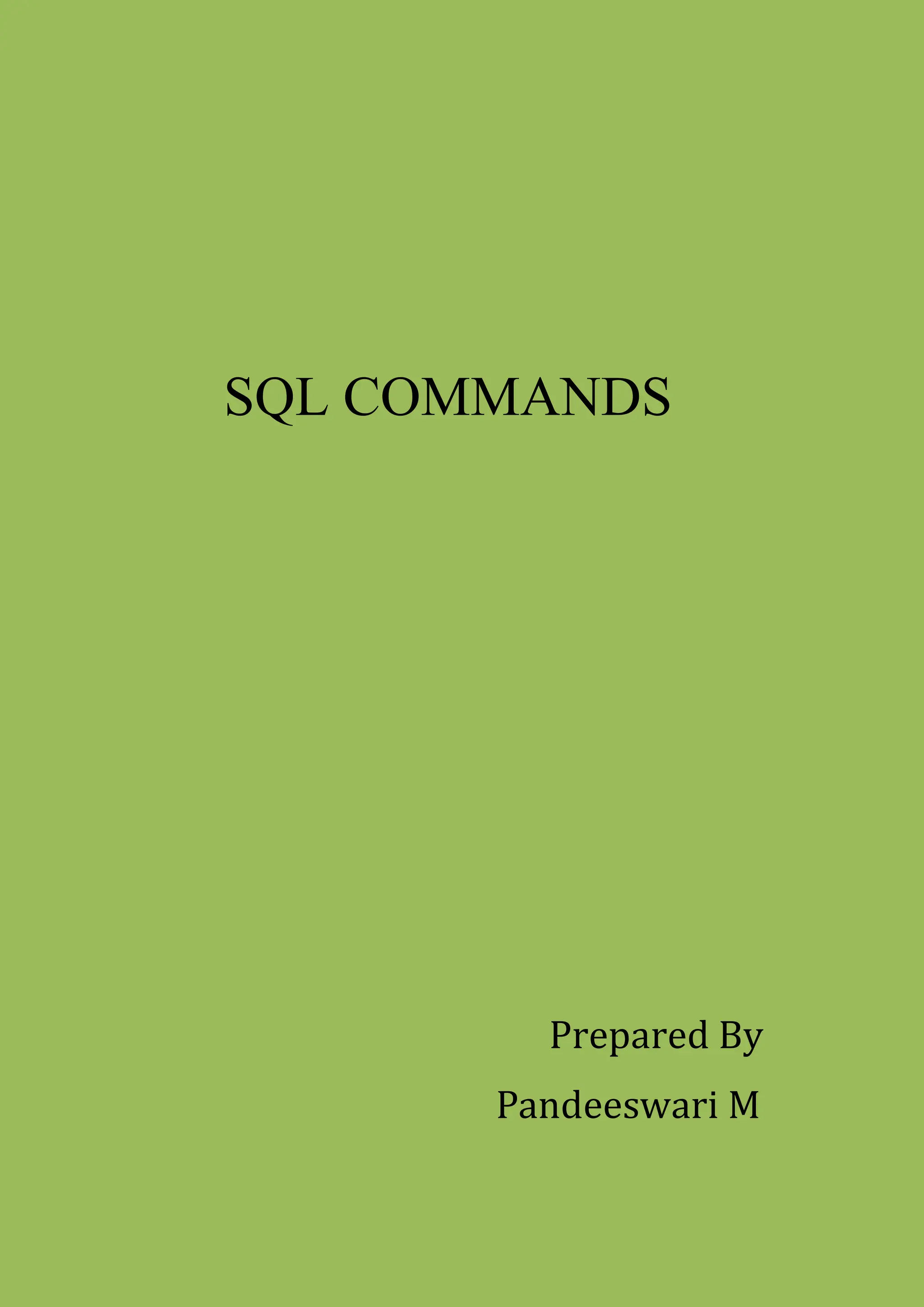 Cheat Sheet Sql Commands With Examples And Easy Understanding Pdf