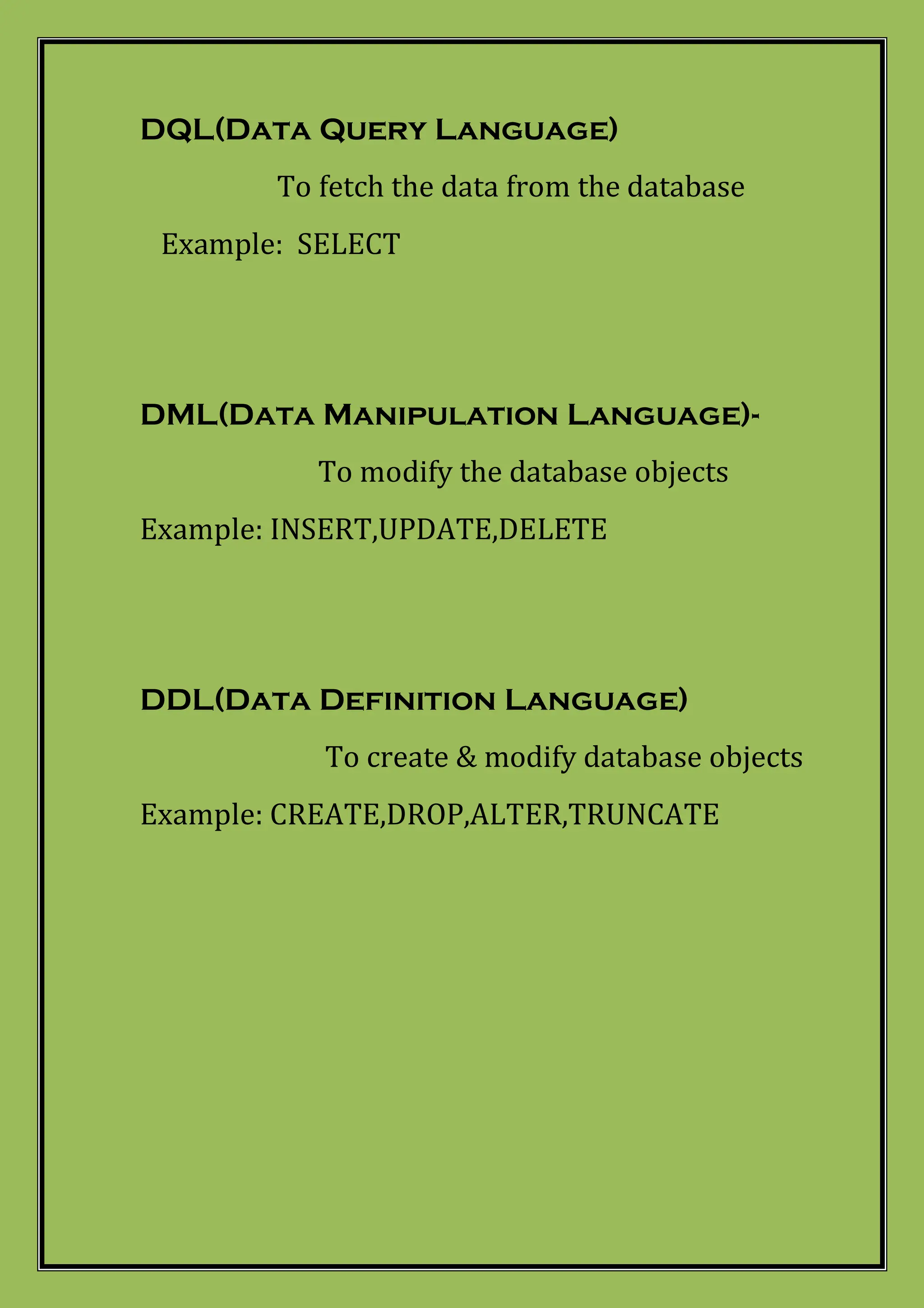 Cheat Sheet Sql Commands With Examples And Easy Understanding Pdf