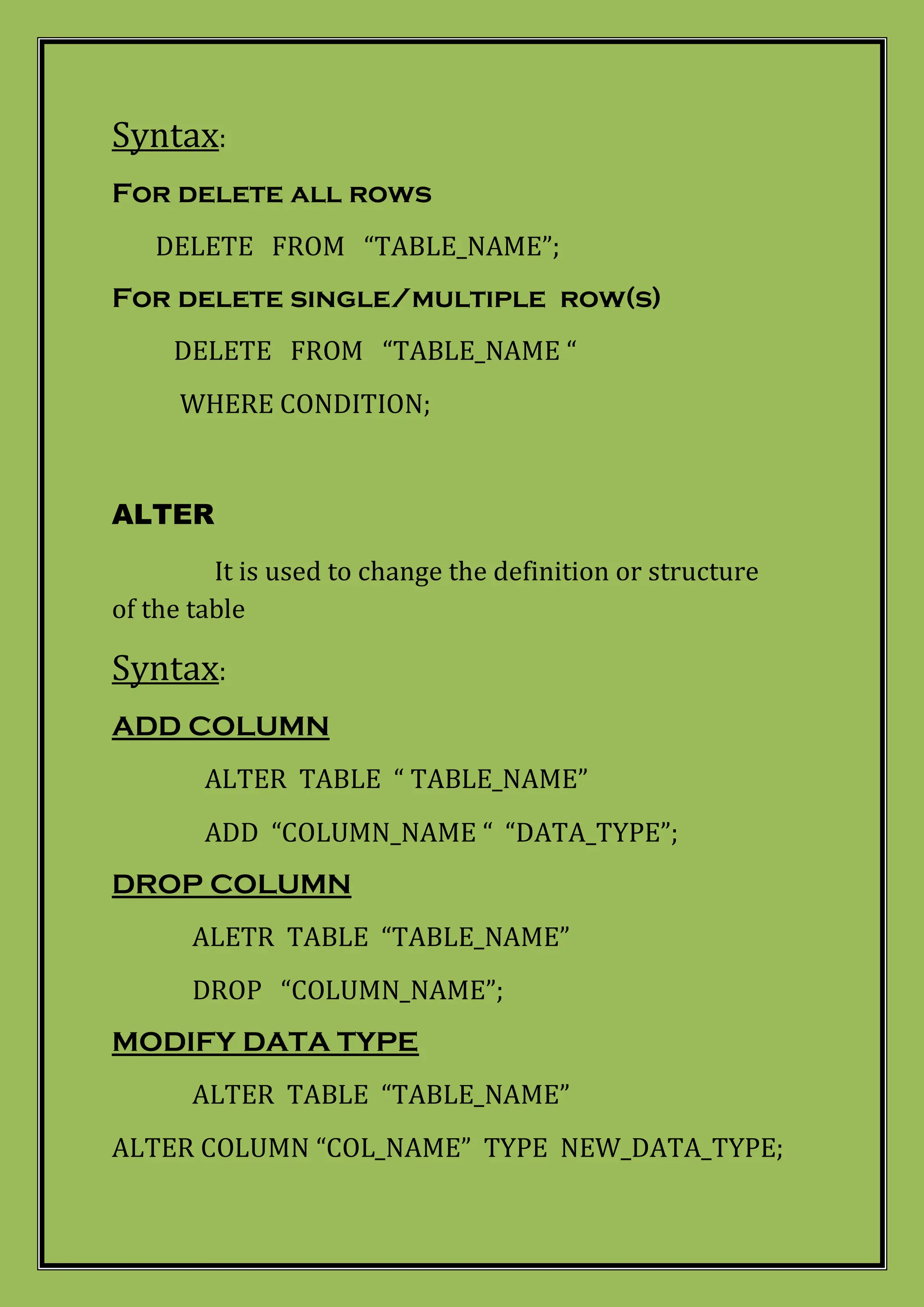 Cheat Sheet Sql Commands With Examples And Easy Understanding Pdf 2782