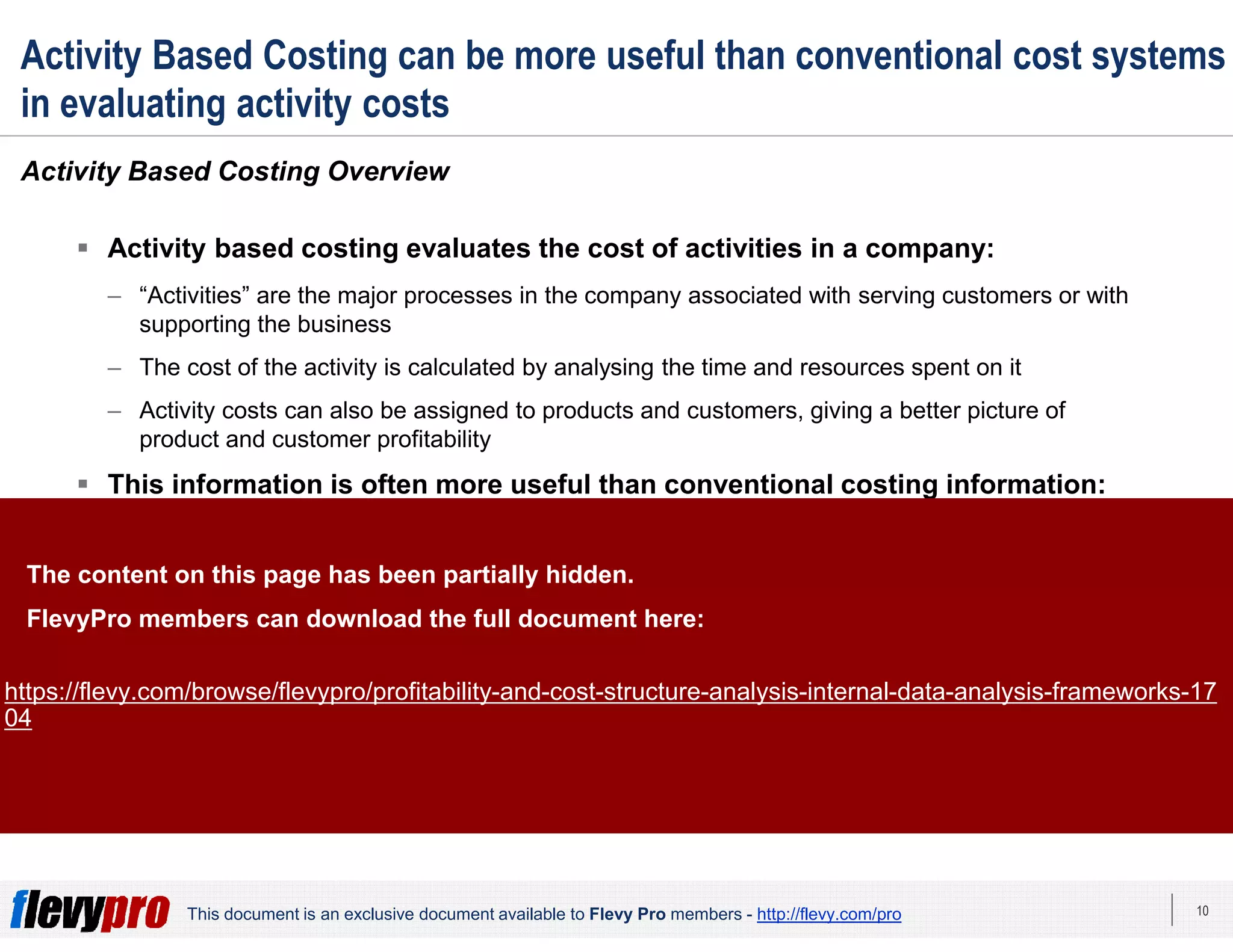 Profitability and Cost Structure Analysis: Internal Data Analysis ...