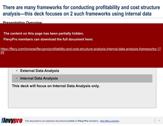 Profitability and Cost Structure Analysis: Internal Data Analysis Frameworks | PDF | Business ...