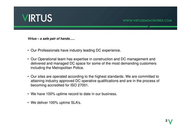 An Introduction to Virtus Data Centres | PPT