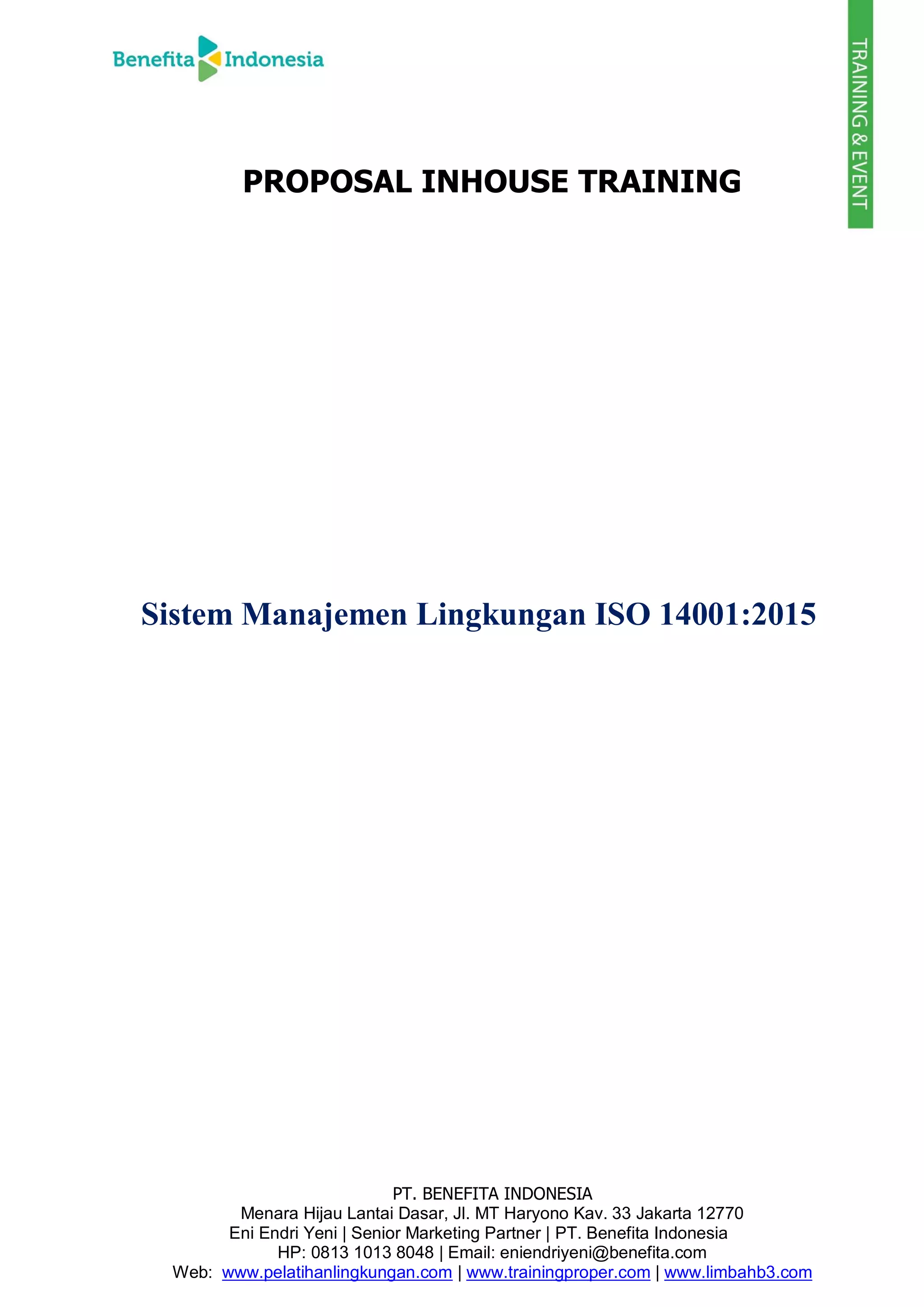 170403 proposal-inhouse-training-sml-iso-14001 | PDF