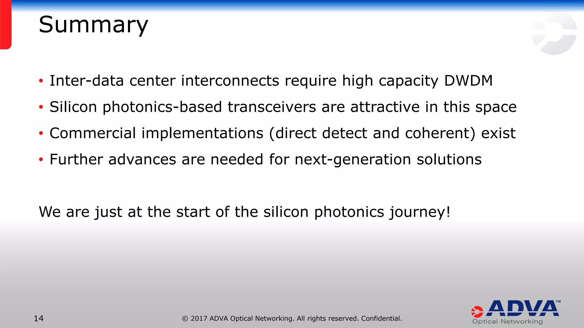 Silicon Photonics for Inter-Data Center Interconnects | PPTX
