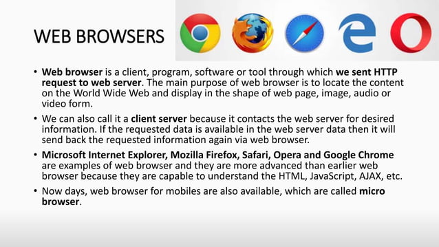 Web browser and web servers (WT) | PPTX