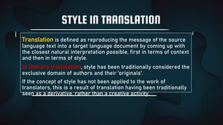 Problem of Style in Translation | PPT