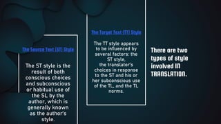 Problem of Style in Translation | PPT