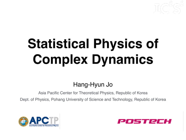 Statistical Physics of Complex Dynamics | PPT