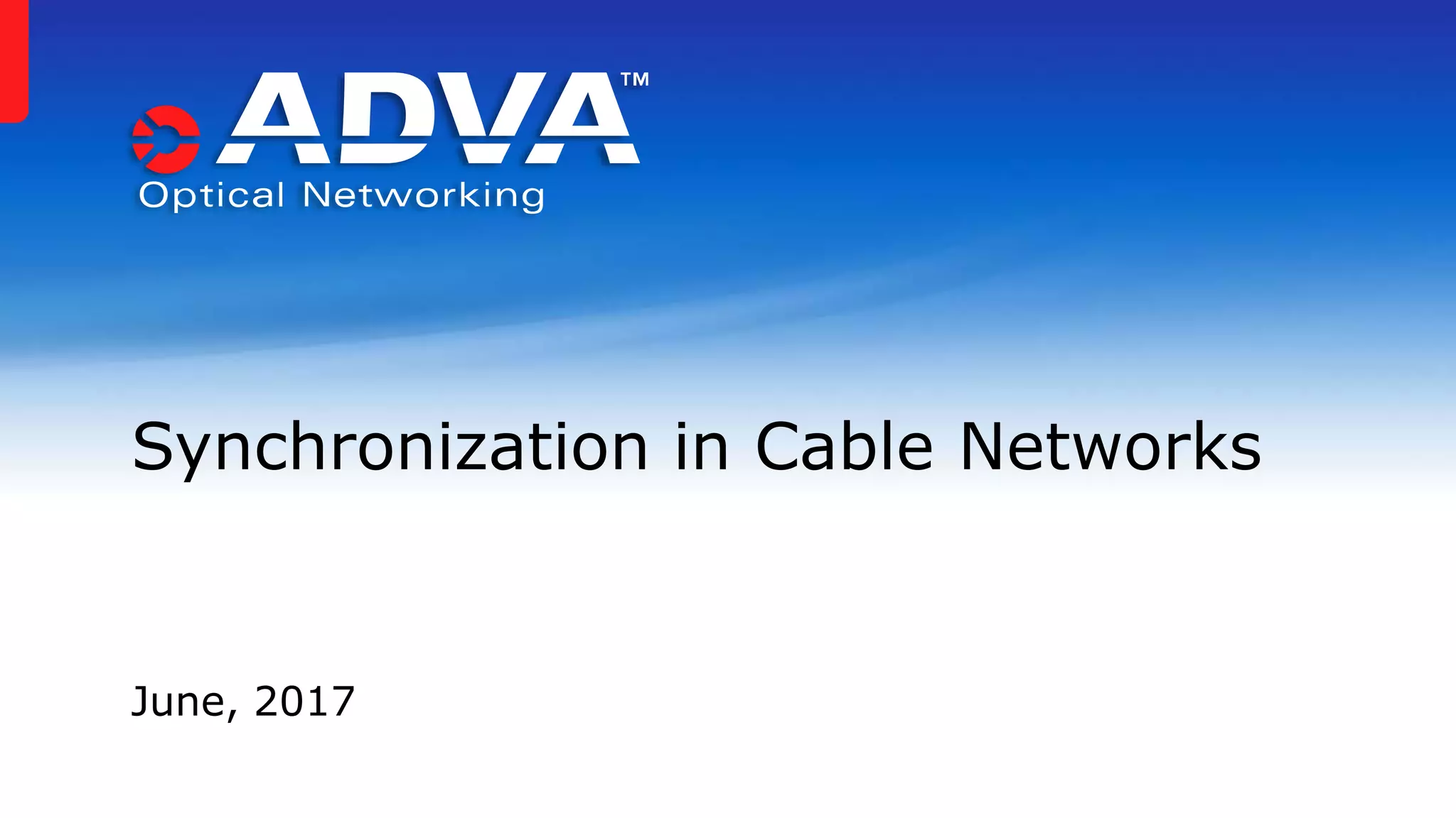 Synchronization in Cable Networks | PPTX | Computer Networking | Computing