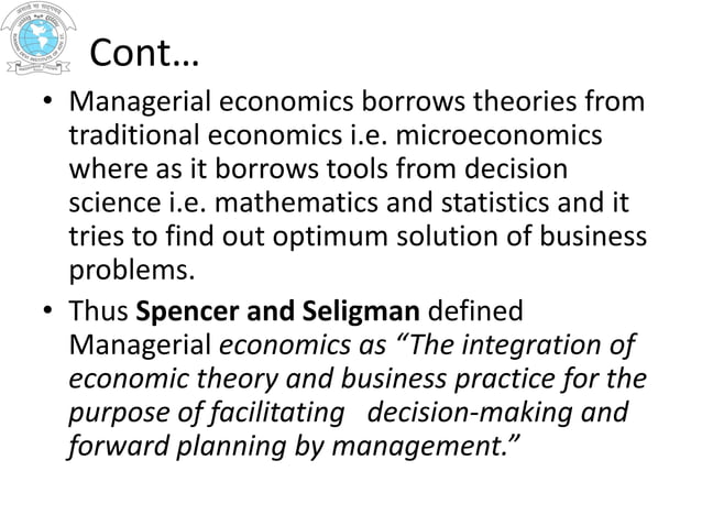 nature scope significance of Managerial Economics | PDF | Business ...