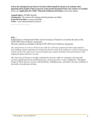 Postdoc Job requirments and benefical guidlines | PDF