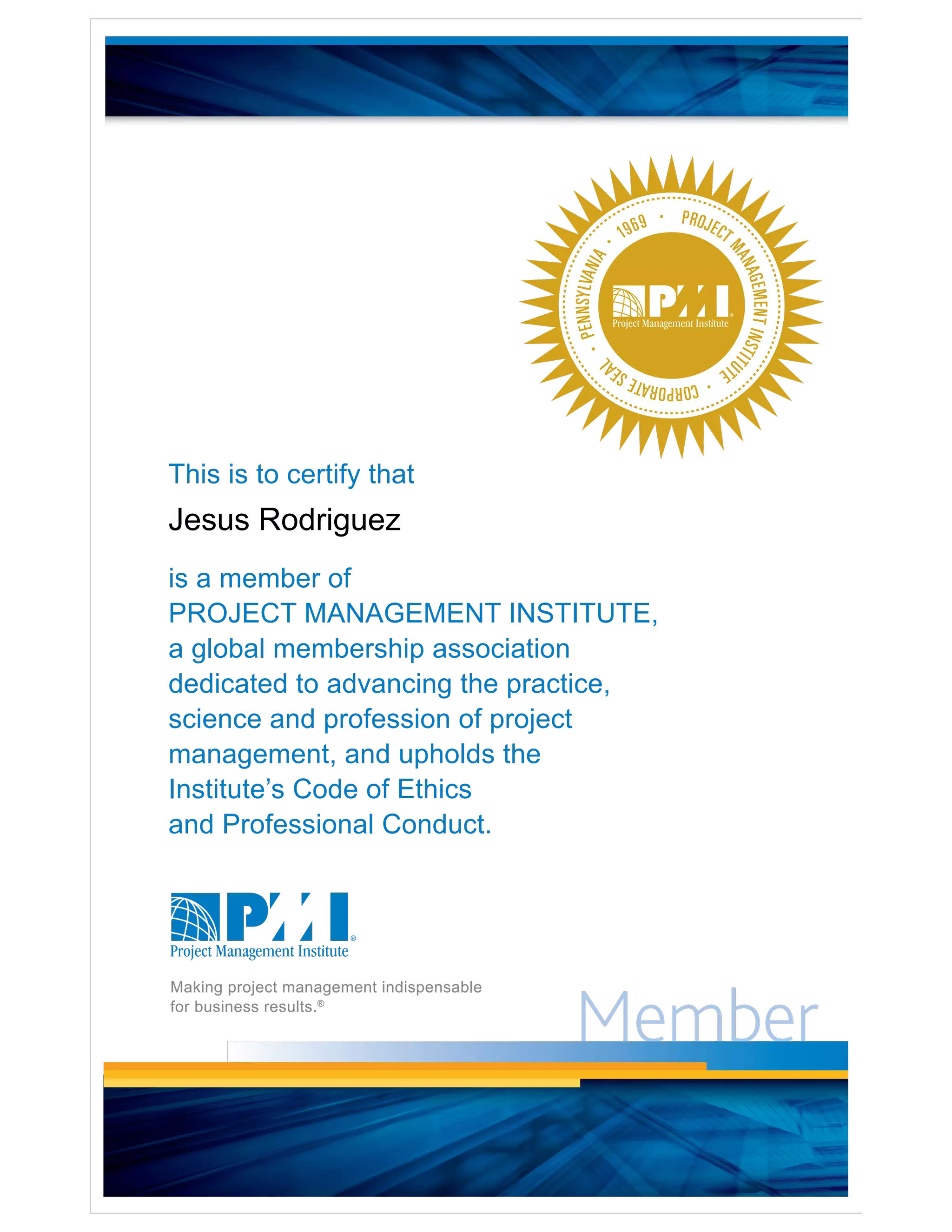 PMI Certificate | PDF