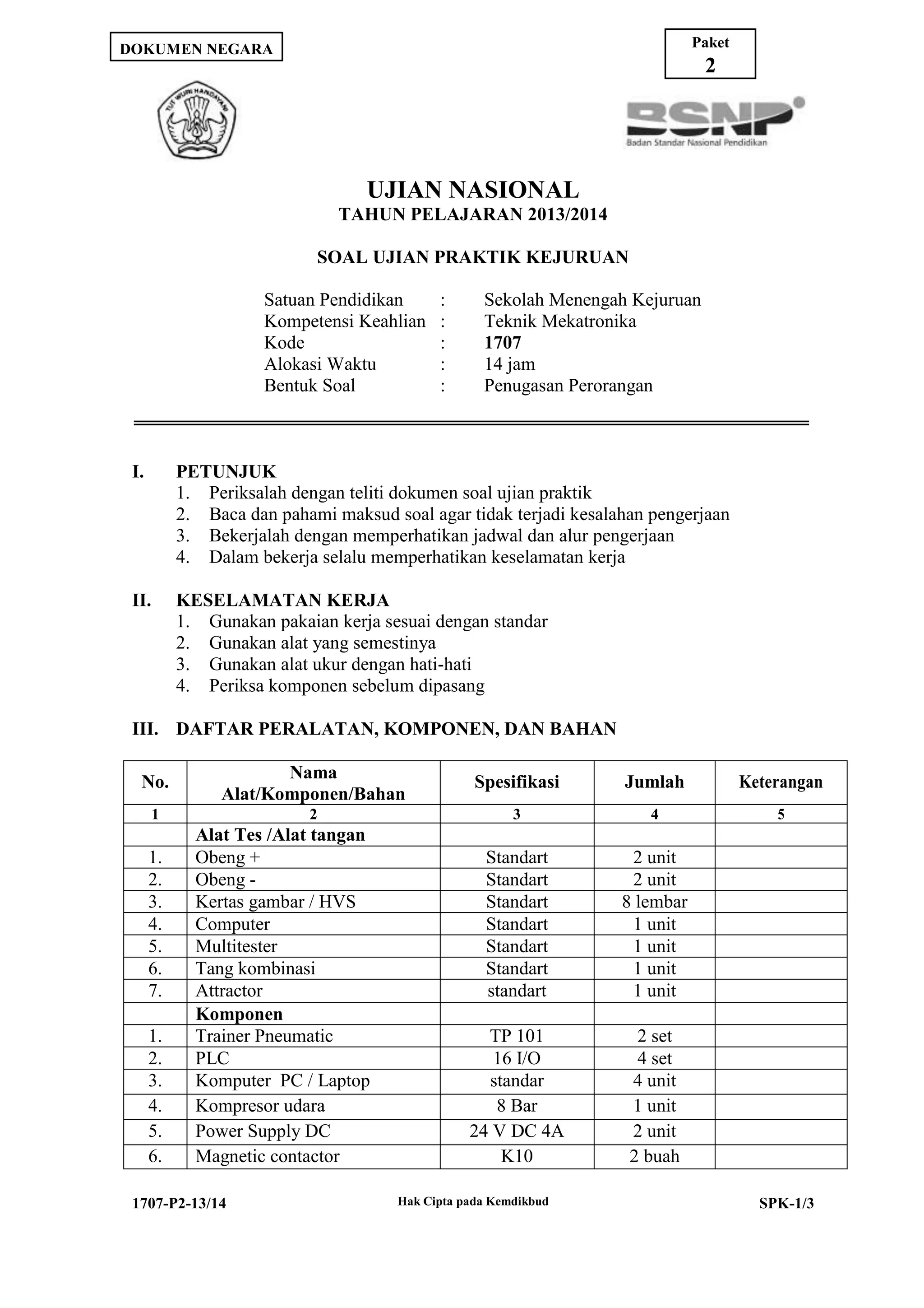 1707 p2-spk-teknik mekatronika | PDF