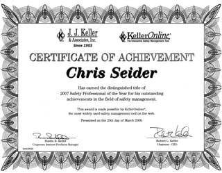 Seider Safety Professional of the Year | PDF
