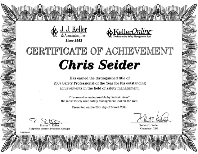 Seider Safety Professional of the Year | PDF