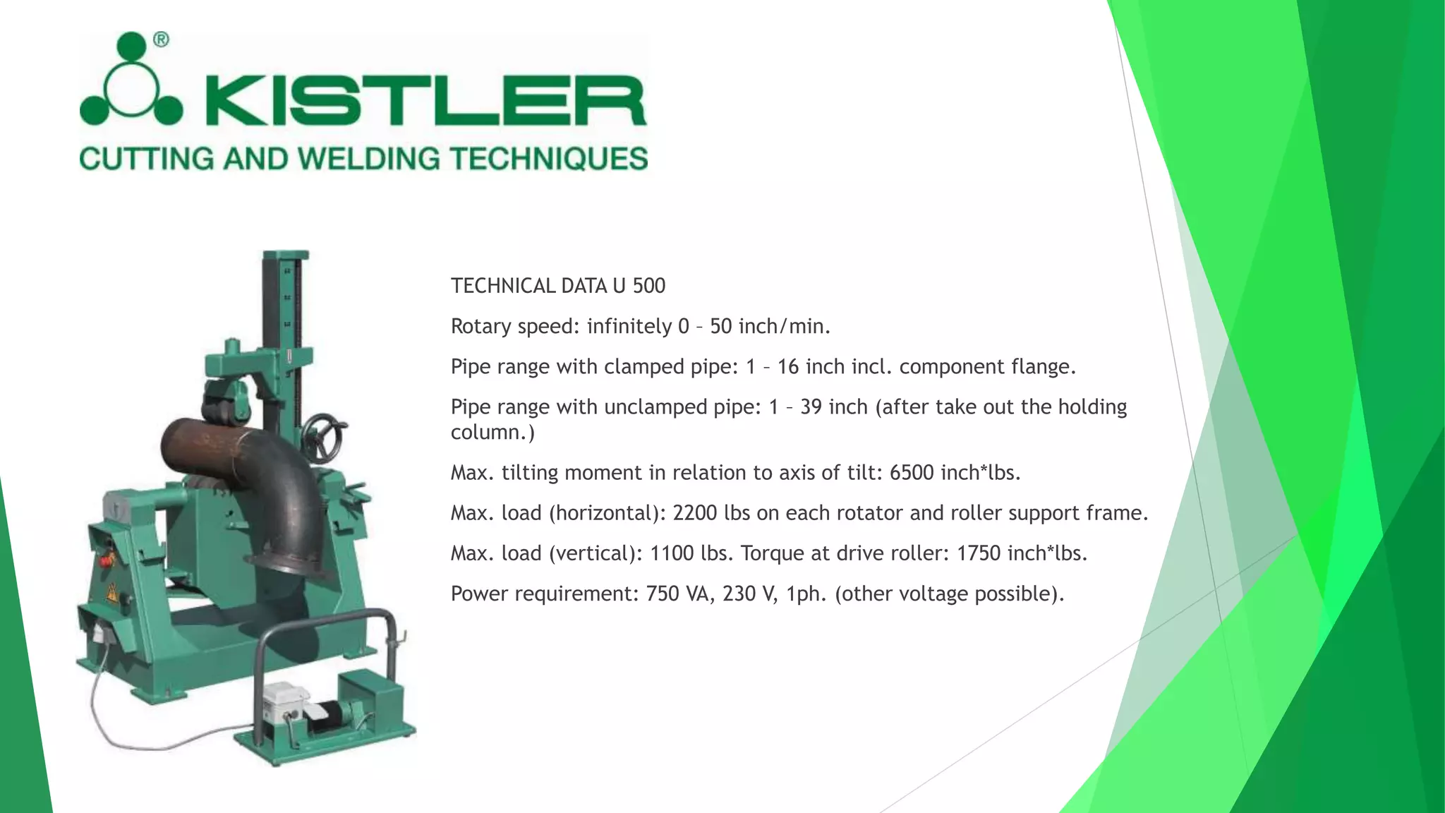 Kistler U500 pipe welding | PPTX