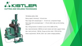 Kistler U500 pipe welding | PPTX