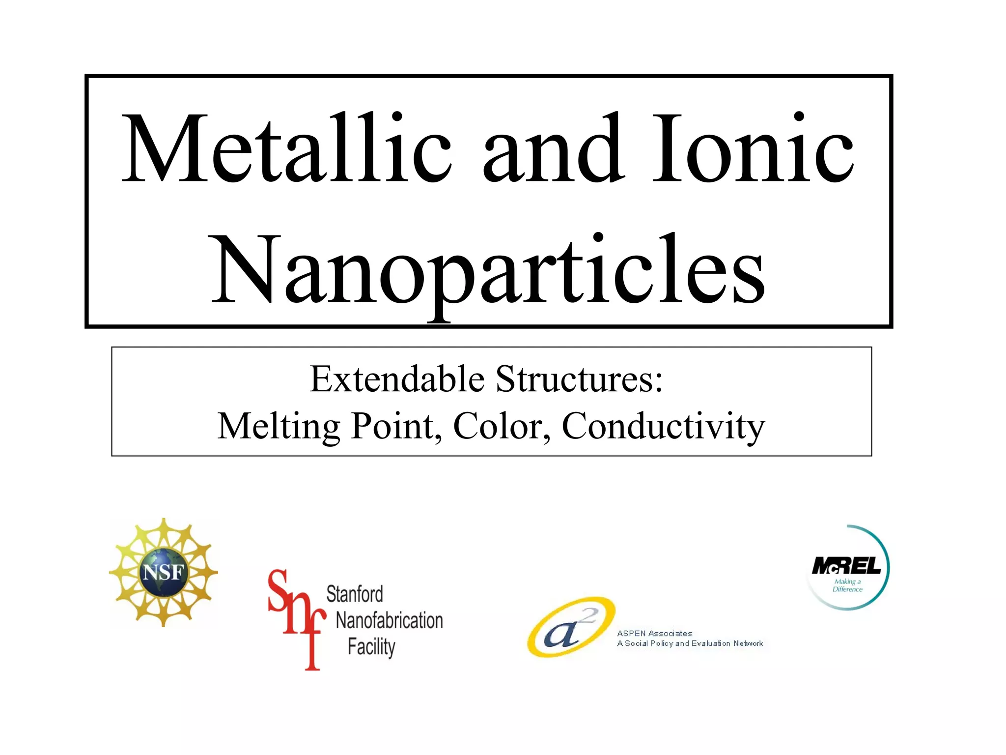 Metal Nanoparticles - melting point, color, conductivity | PPT