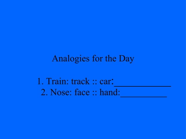 Analogies | PPT | Food & Drink