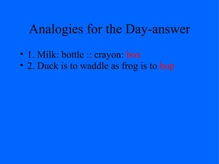 Analogies | PPT