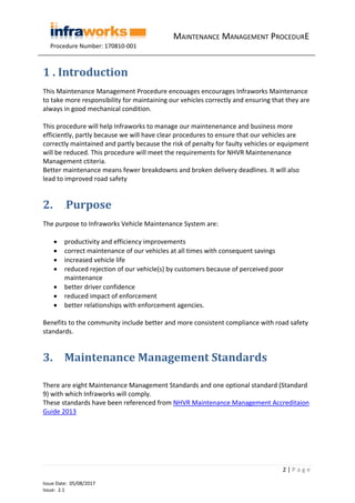 170810 001 maintenance management procedure v2.1 | PDF