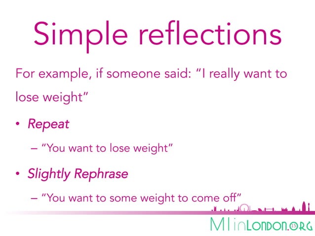 Motivational Interviewing - REFLECTIONS | PDF