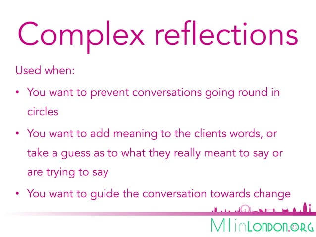 Motivational Interviewing - REFLECTIONS | PDF