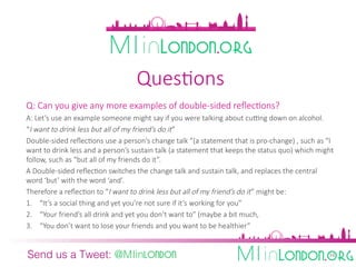 Motivational Interviewing - REFLECTIONS | PDF