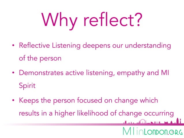 Motivational Interviewing - REFLECTIONS | PDF